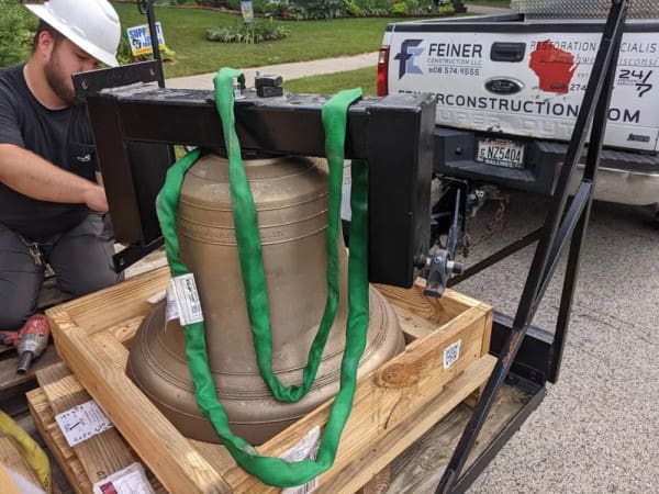 Restoration of historic bell “we're home.” - The Verdin Company